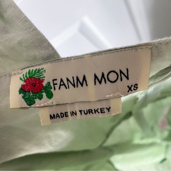 Fanm Mon | Dresses | Fanm Mon Womens Green Sara Shouldertie Bow Linen ...